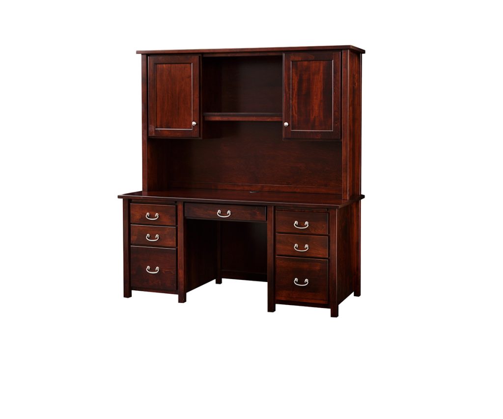 Eshton Double Pedestal Desk & Hutch - Dutch Home