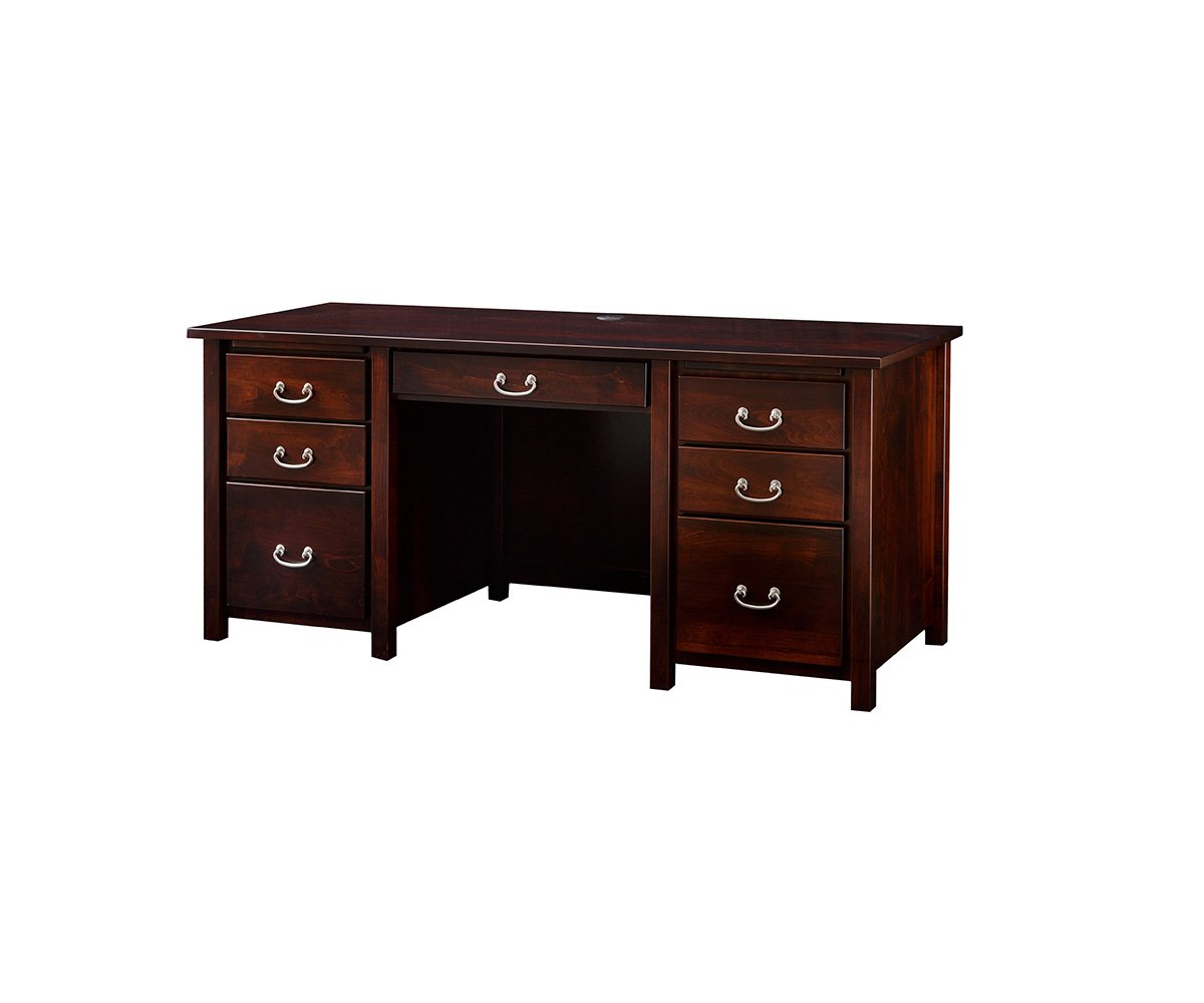 Eshton Double Pedestal Desk & Hutch - Dutch Home